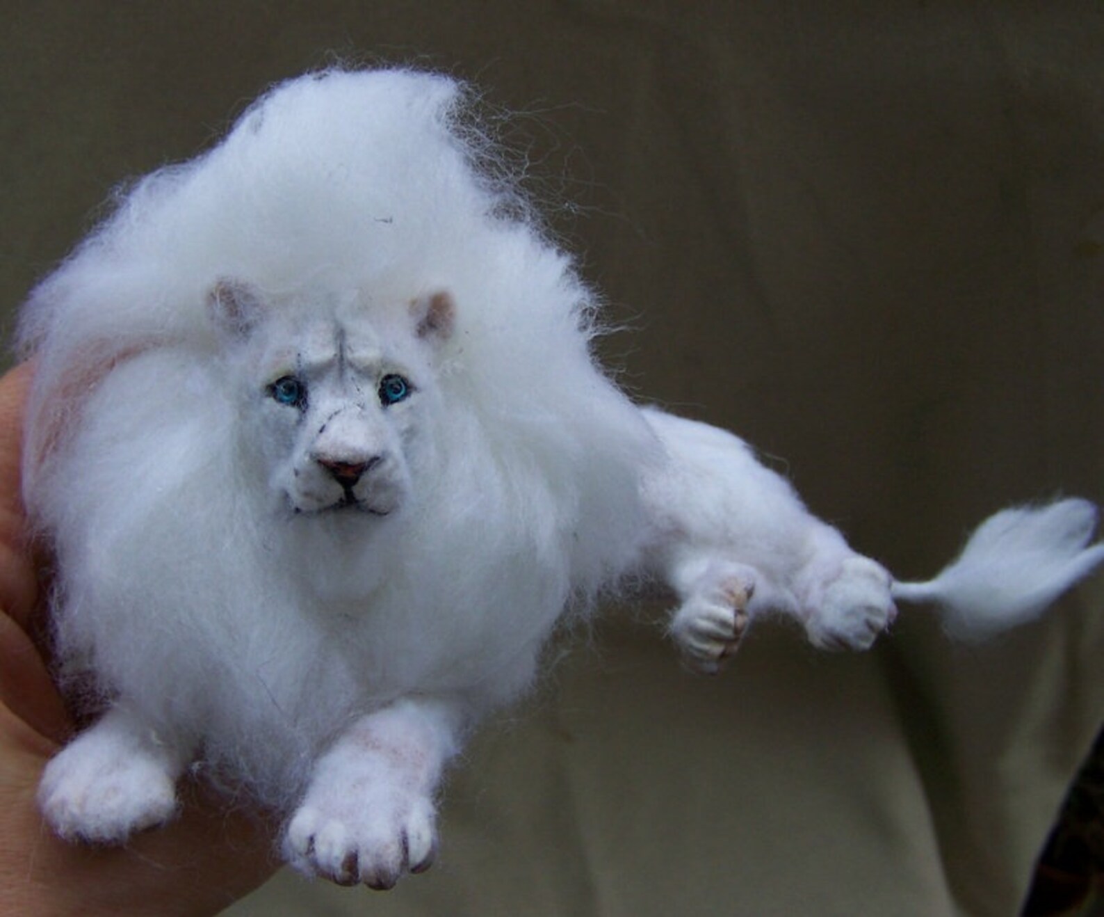MADE TO ORDER Dollhouse Miniature White Lion Lying Down by Malga - Etsy