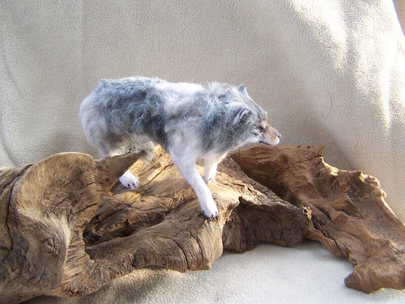 Made to Order Ooak Dollhouse Miniature Grey Wolf Walking by - Etsy