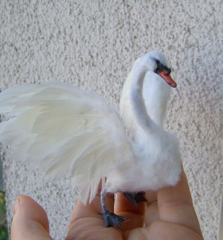 Made to Order Ooak Miniature Dollhouse White Swan With Open Wings by ...