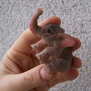 MADE TO ORDER Dollhouse Miniatures Tiny Elephant by Malga - Etsy