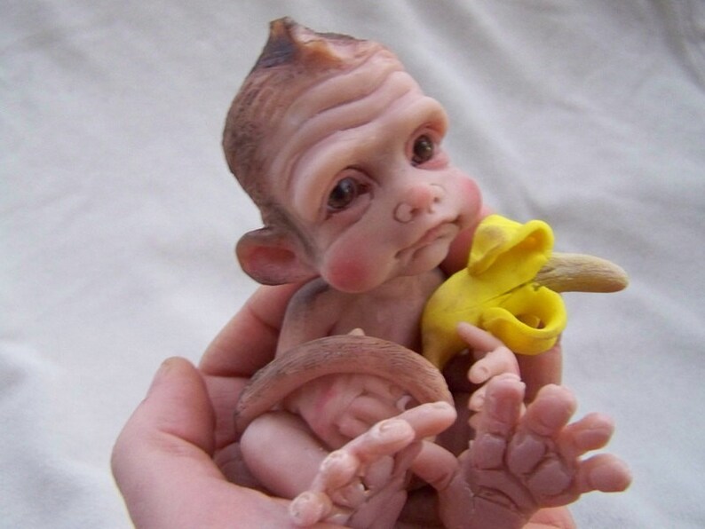 Made to Order OOAK Monkey Baby Elf by Malga - Etsy