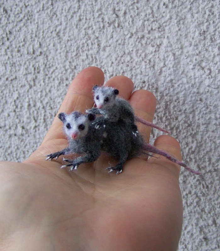 Made to Order Ooak Realistic Dollhouse Miniature Possums Mom - Etsy