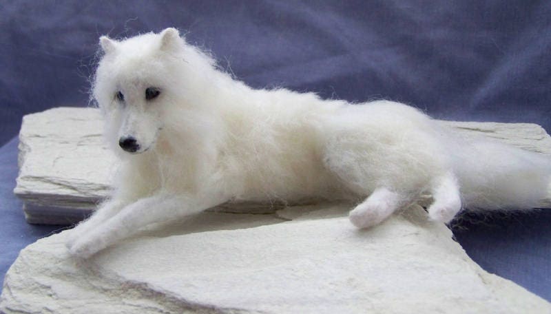 Made to Order Ooak Miniature Dollhouse White Wolf Lying by - Etsy