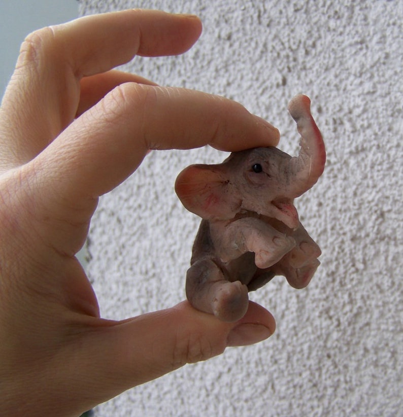 MADE TO ORDER Dollhouse Miniatures Tiny Elephant by Malga - Etsy