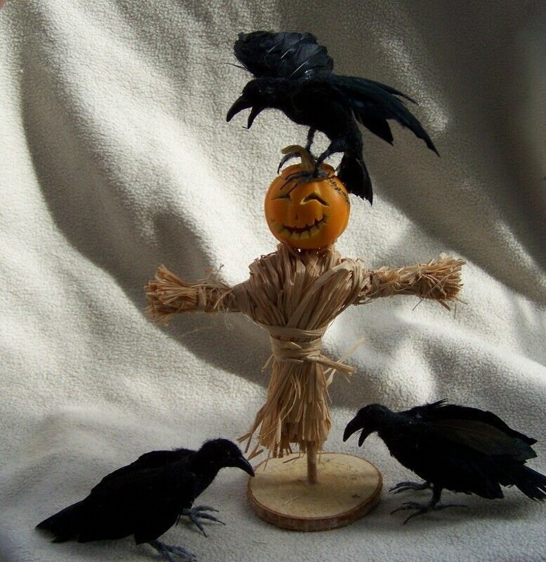 MADE TO ORDER Dollhouse Miniature Ravens & Scarecrow Birds | Etsy