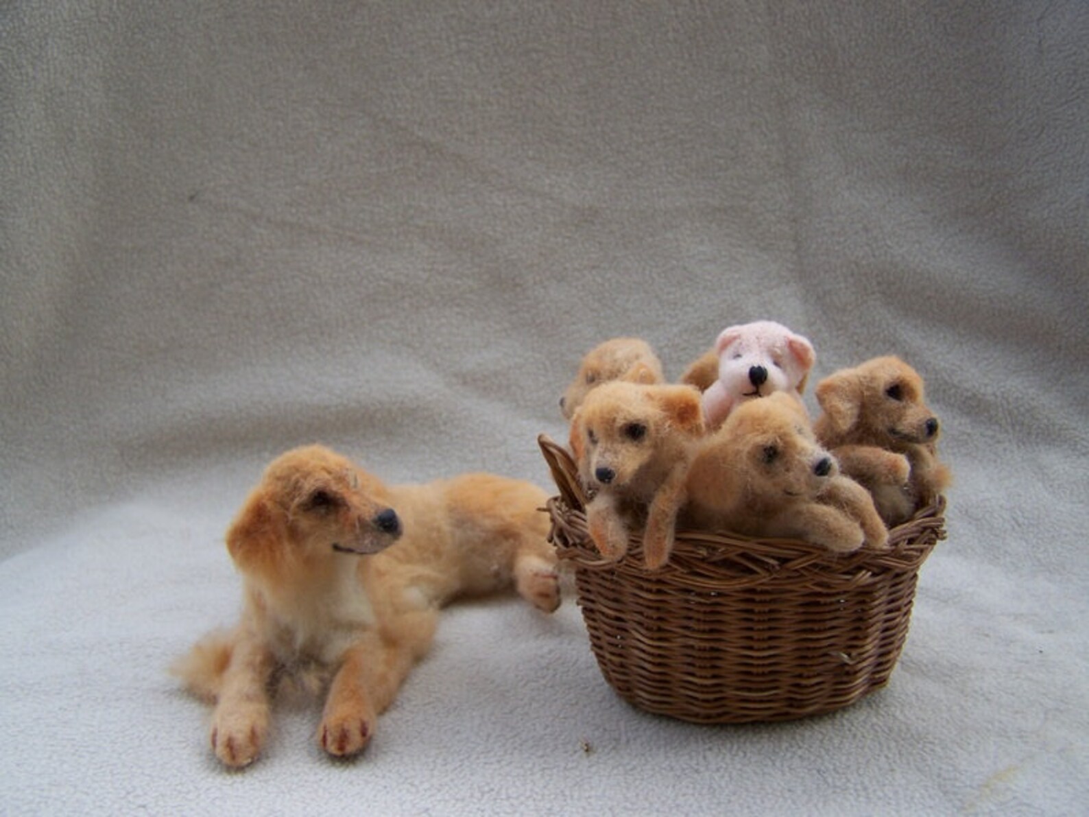 MADE TO ORDER Miniature Dollhouse Dog Golden Retriever Mom and Her ...
