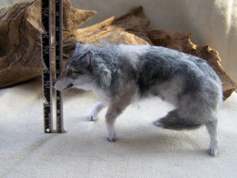 Made to Order Ooak Dollhouse Miniature Grey Wolf Walking by - Etsy