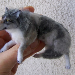 Made to Order Ooak Dollhouse Miniature Grey Wolf Walking by Malga - Etsy