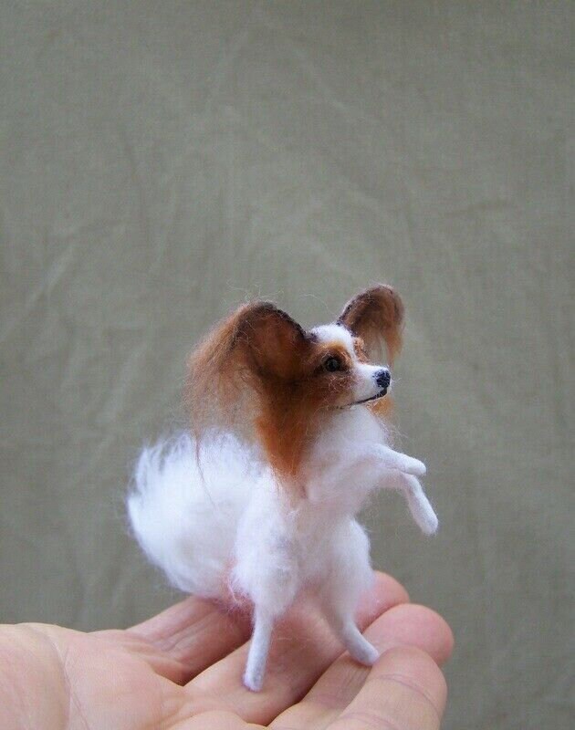 Made to Order Ooak Dollhouse Miniature Papillon Dog Standing Two Hind ...