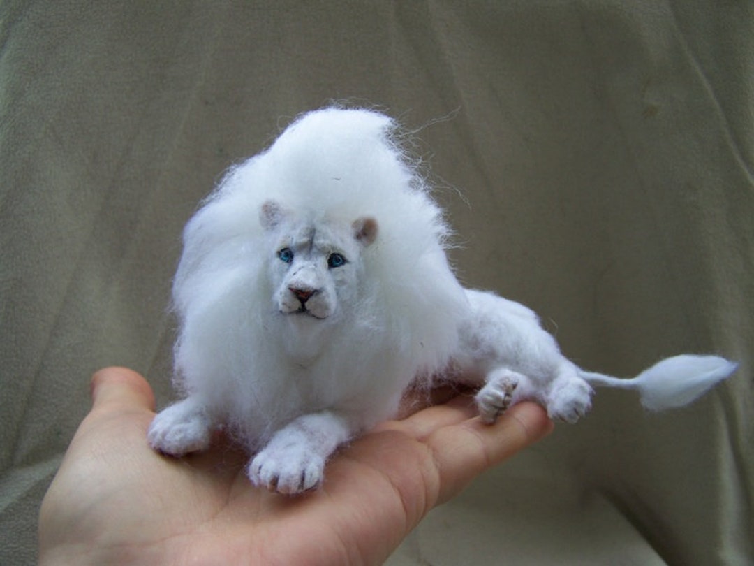 MADE TO ORDER Dollhouse Miniature White Lion Lying Down by Malga - Etsy