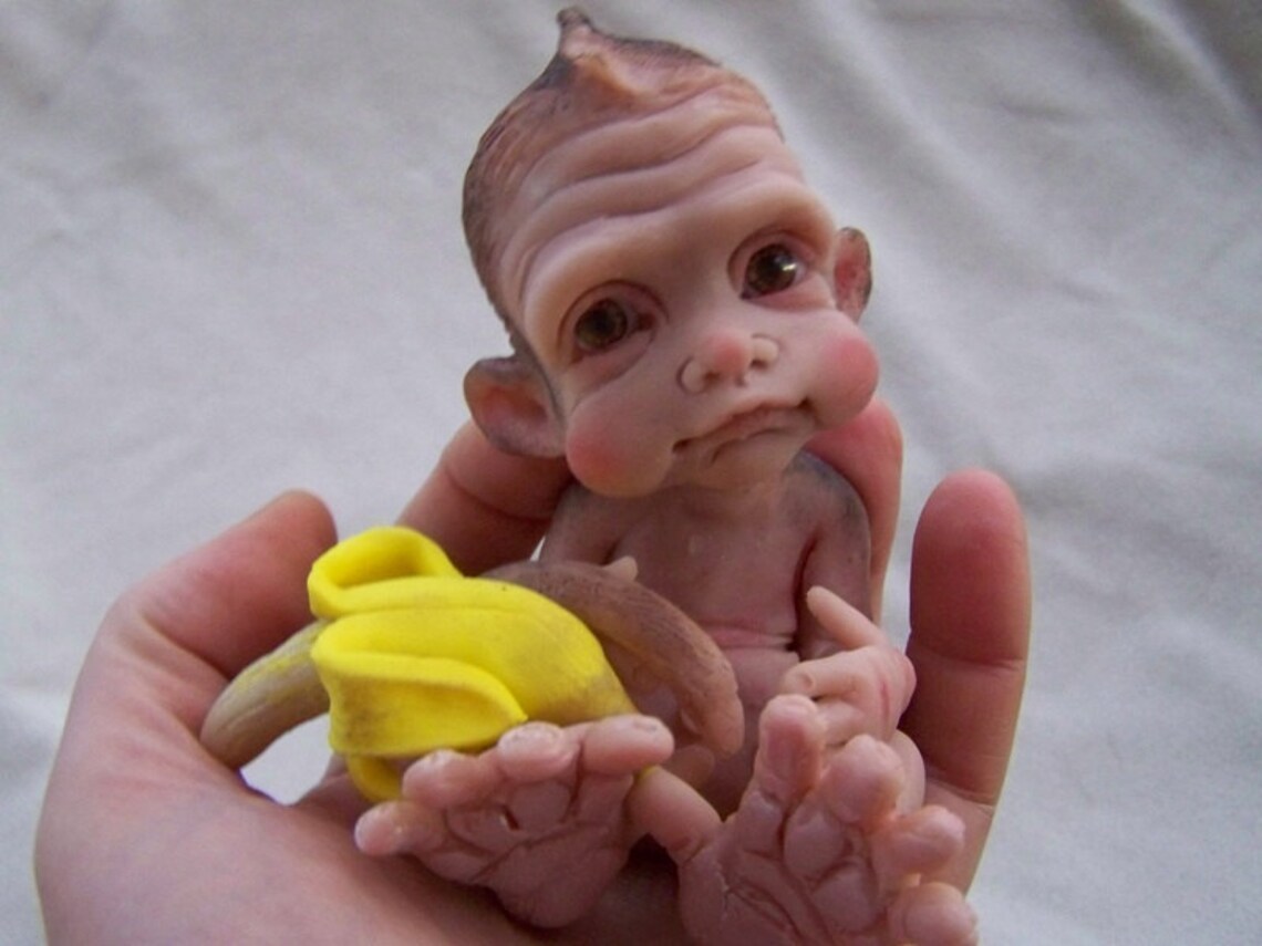 Made to Order OOAK Monkey Baby Elf by Malga | Etsy