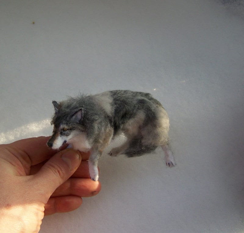 Made to Order Ooak Dollhouse Miniature Grey Wolf Walking by - Etsy