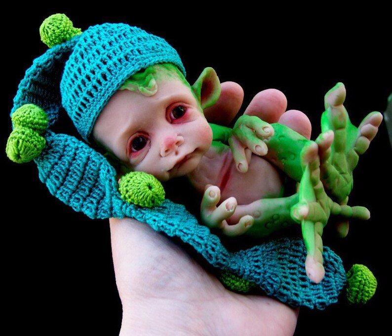 Made to Order OOAK Frog Baby Elf by Malga - Etsy