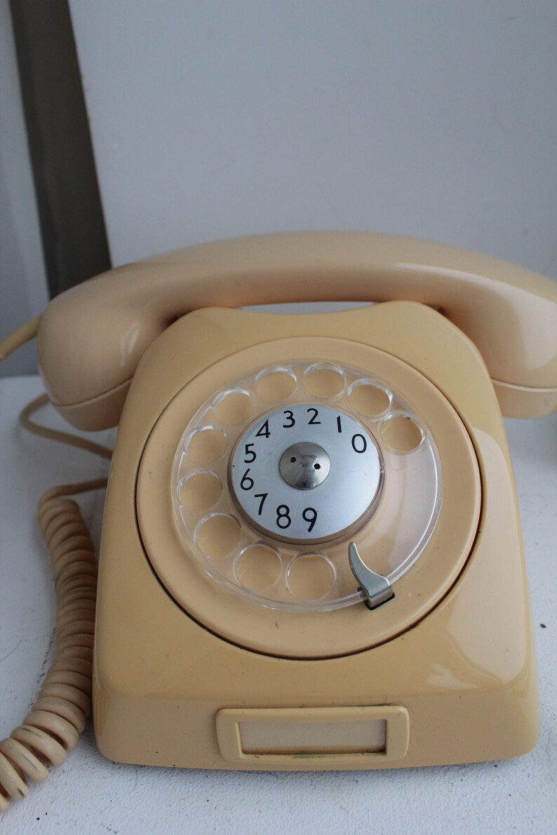 Vintage 1970s Ivory Telephone Rotary Swedish by Eriksson LM in Working ...