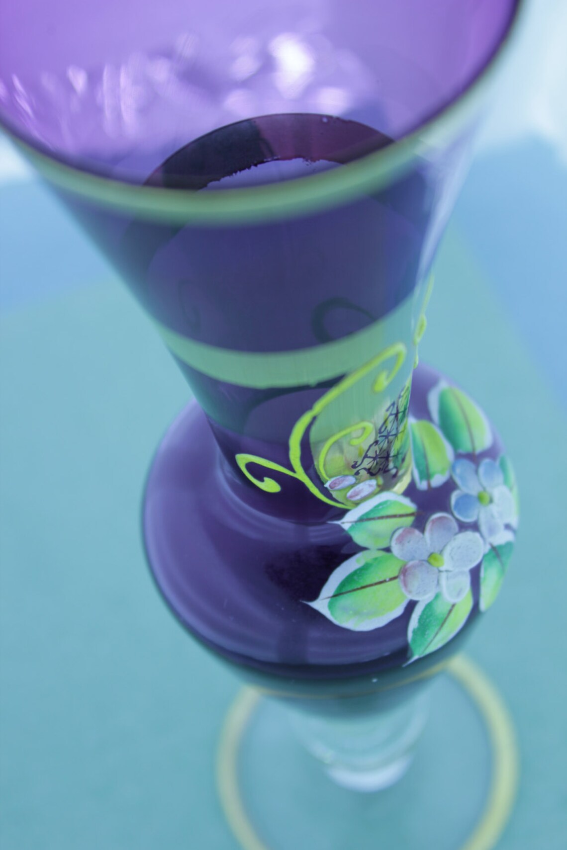 1960's Czechoslovakia Glass Vase Ruby Gold Plated Hand - Etsy