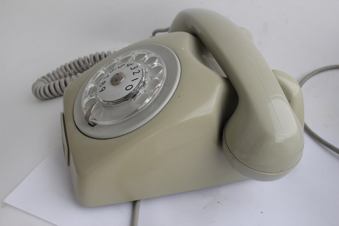 Vintage 1970s Grey Telephone Rotary Swedish by Eriksson LM in - Etsy