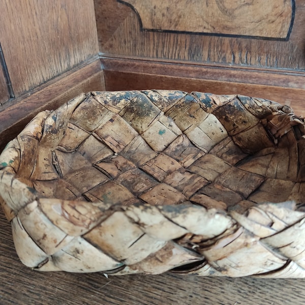 Antique Bark Basket - Etsy