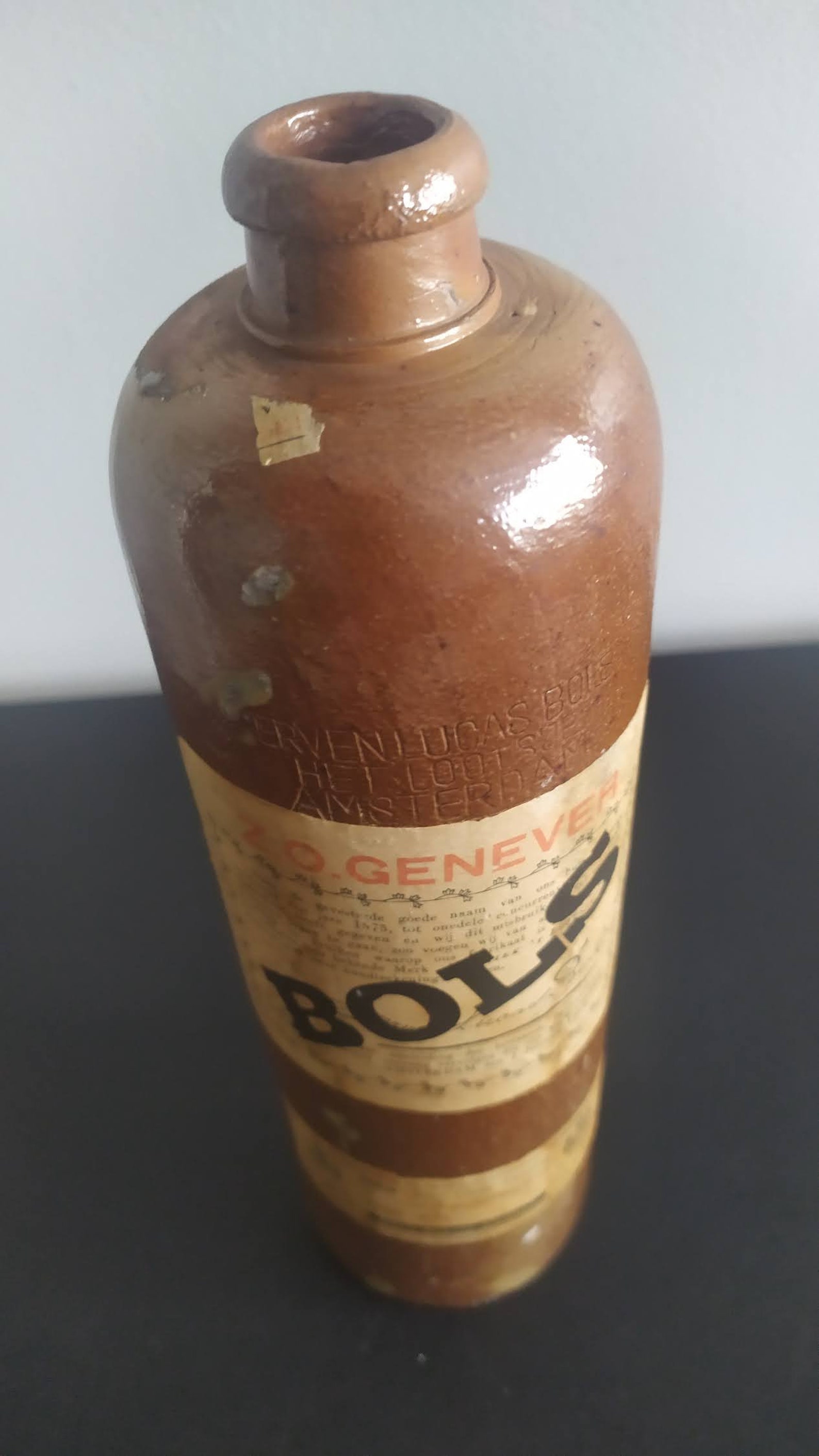 Vintage 1940s. Dutch Bols Bottle Amsterdam Brown Glazed Pottery Holland ...