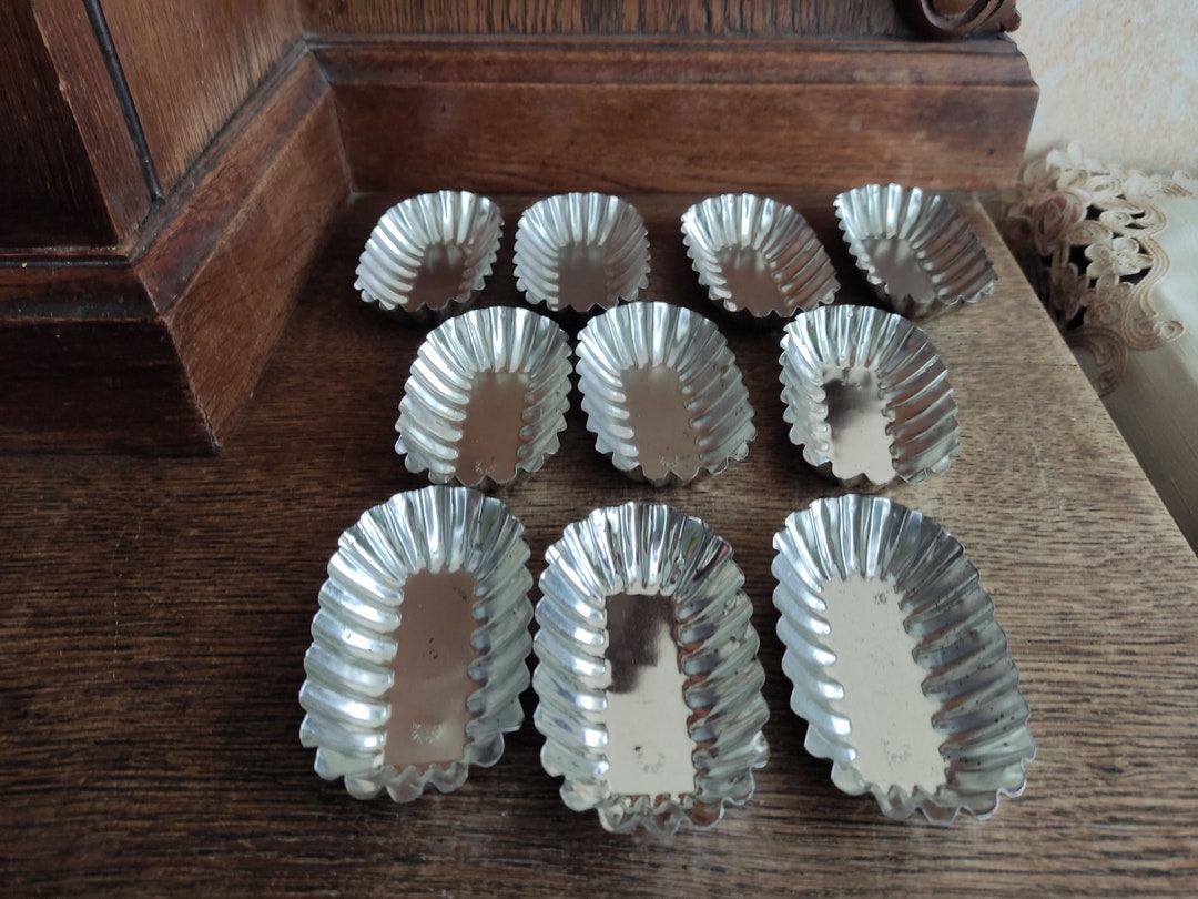 Vintage Set 10 Pcs. Sandbakkel Cookie Biscuit Cake Molds, Fluted Tart ...