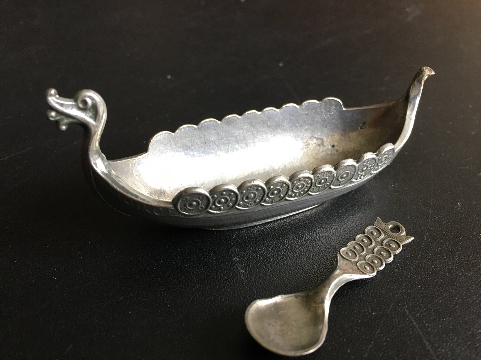 Vintage Salt Cellar Handstop TPB Tinn Pewter NORGE Viking Ship - Etsy