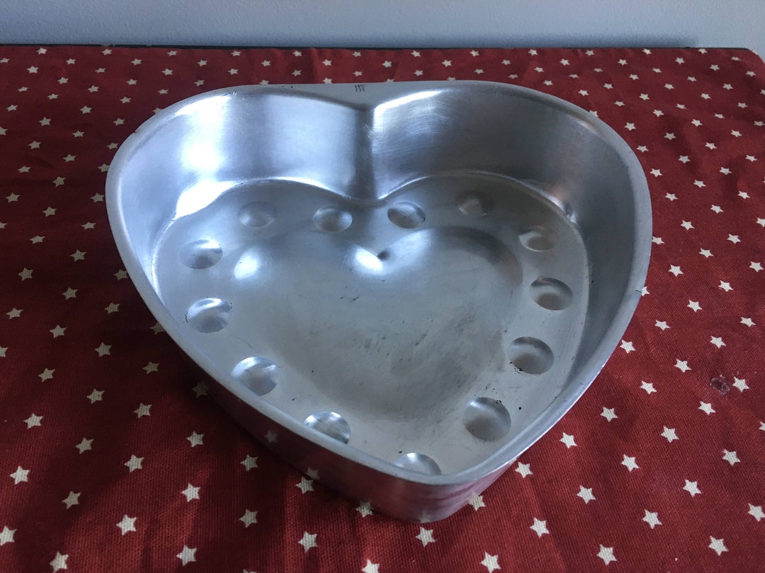 Baking Mold Vintage Aluminum Heart Shaped Cake Mold Pastry Form Metal ...