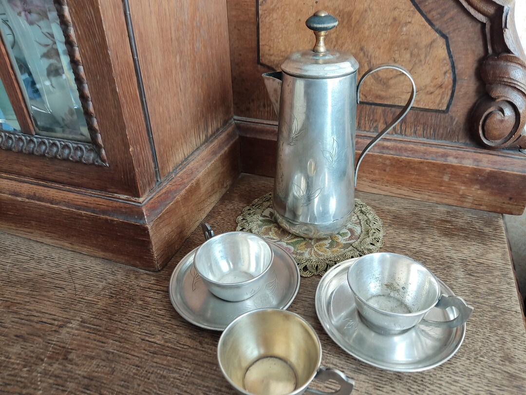 Amazing Vintage Coffee Set 1950s Silver Plated Melchior Cupronickel ...