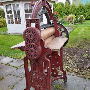 Antique Xixc. Original Cast Iron Ornamental Mangle Clothes Wringer New ...