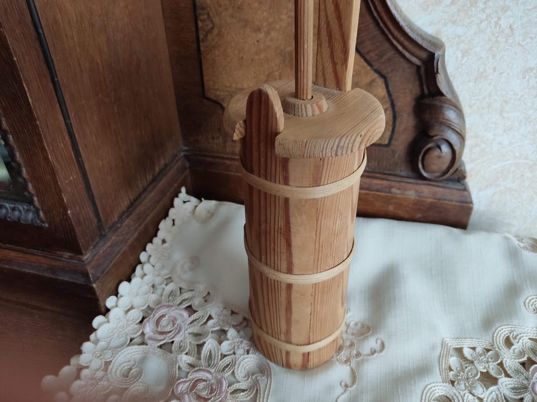Wooden Butter Churn Primitive Vintage Country Decor Plunger-type Butter ...