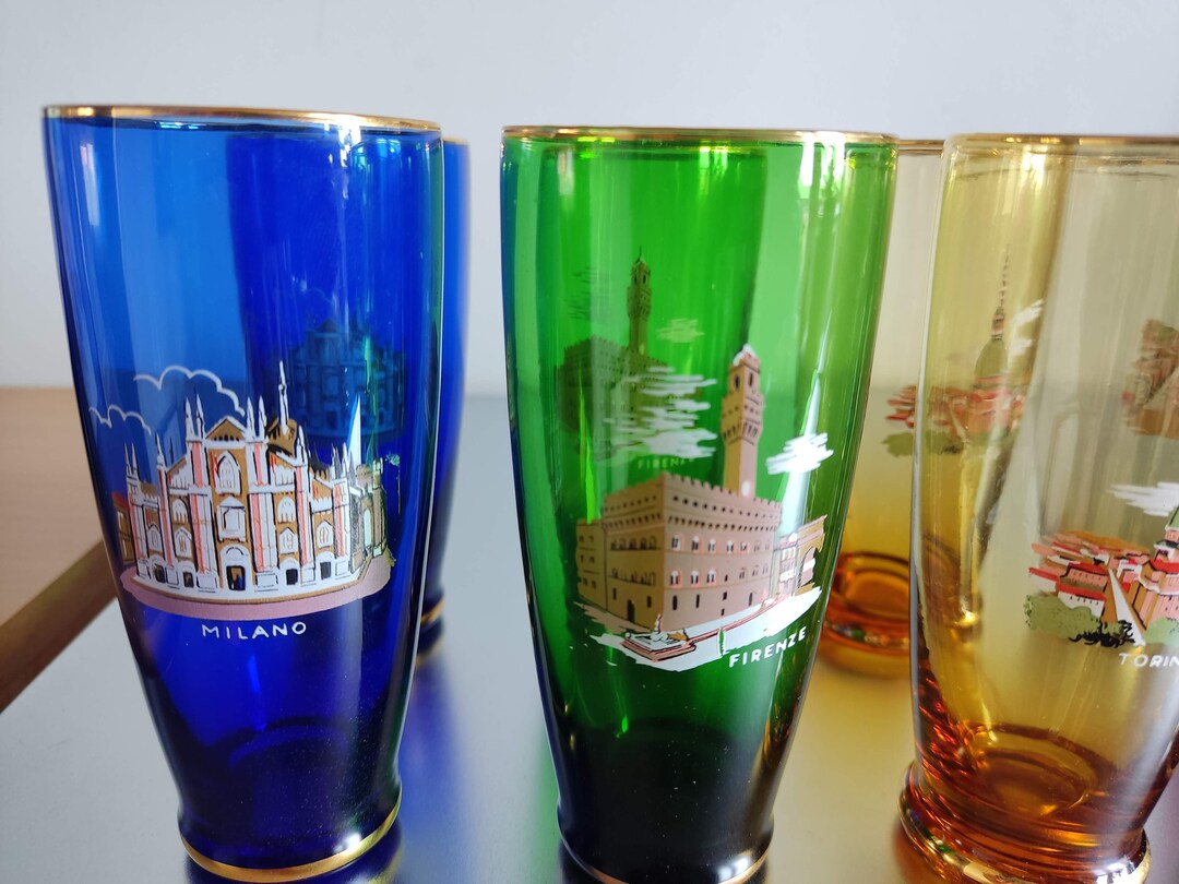 Italian Shot Glasses, 12 Vintage Italian Cities Shot Glass Set, Vintage ...