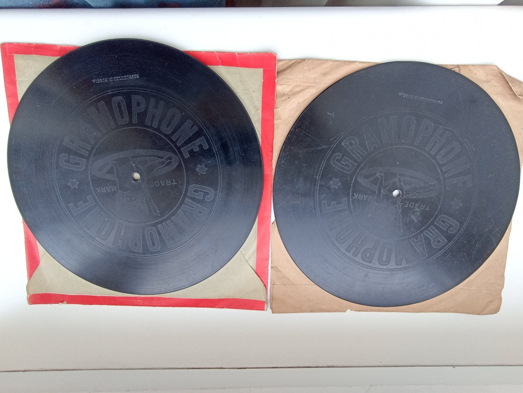 Lot Antique 1904 Gramophone Concert 2 Records Shellac Russian , 10, 78 ...