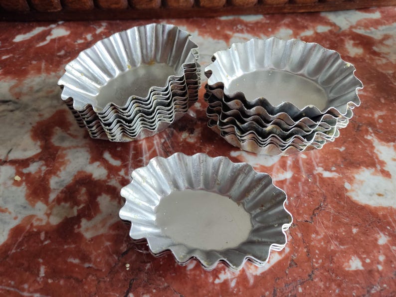 Vintage Set 20 Pcs. Aluminium Sandbakkel Cookie 2 Sets Biscuit Cake ...