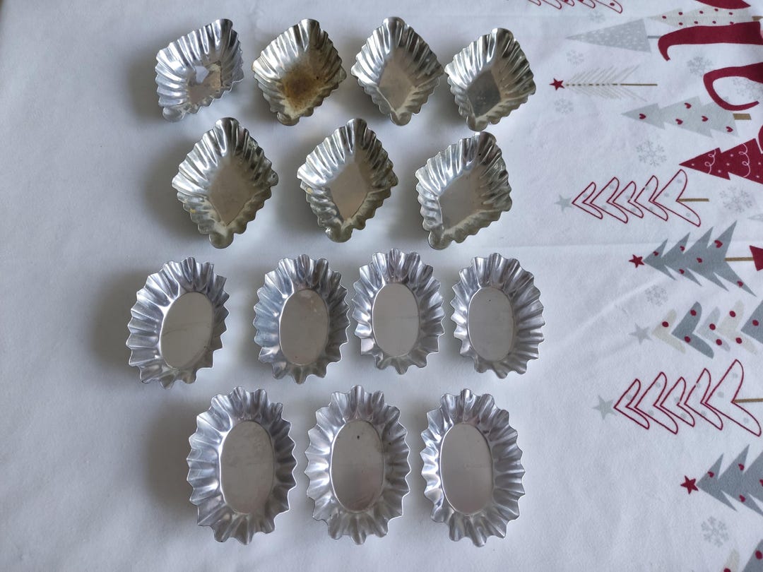 Vintage Set 14 Pcs. Aluminuium and Tin Sandbakkel Cookie 2 Sets Biscuit ...