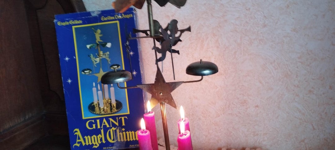 Huge Vintage Angel Chimes & Party Bells Carousel Brass Angel Chimes 4 ...