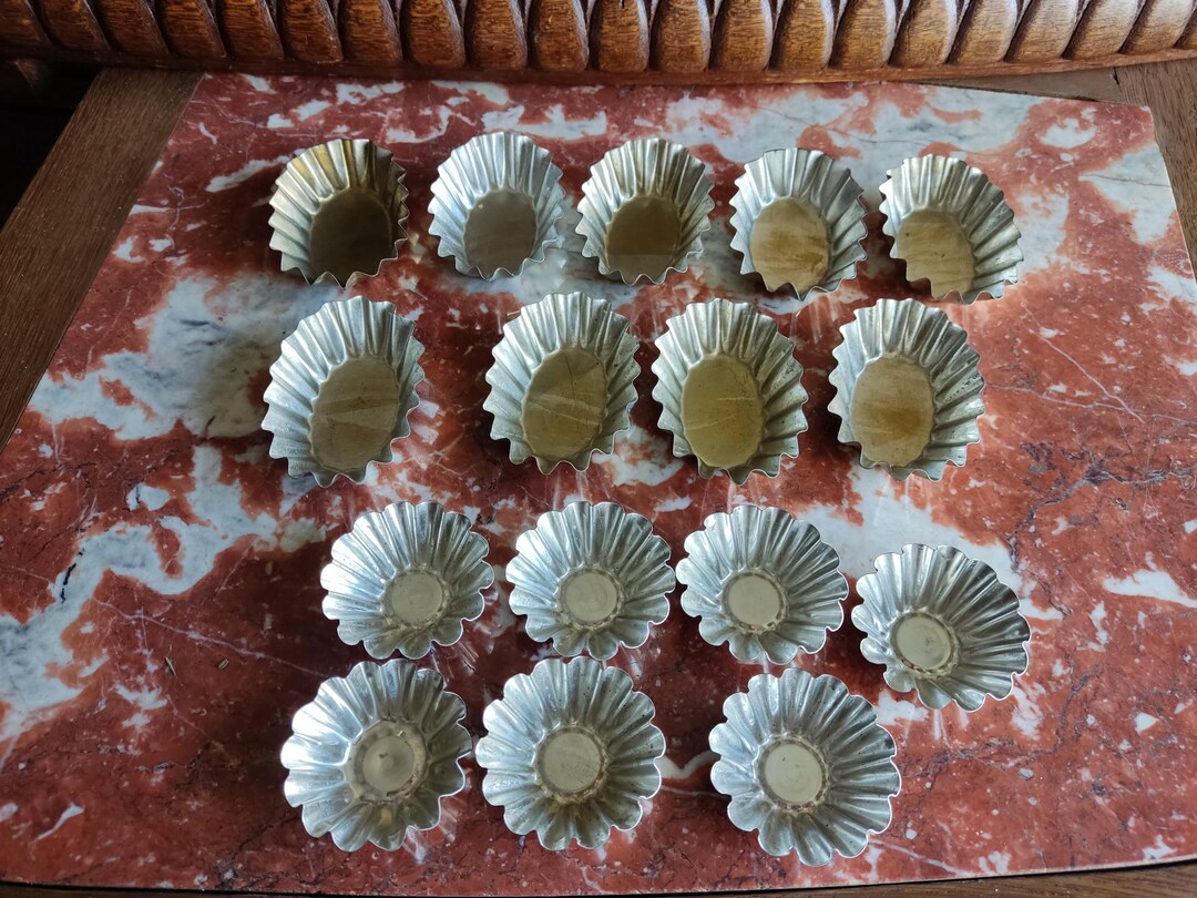 Vintage Set 16 Pcs. Tin Sandbakkel Cookie 2 Sets Biscuit Cake Molds 7 ...