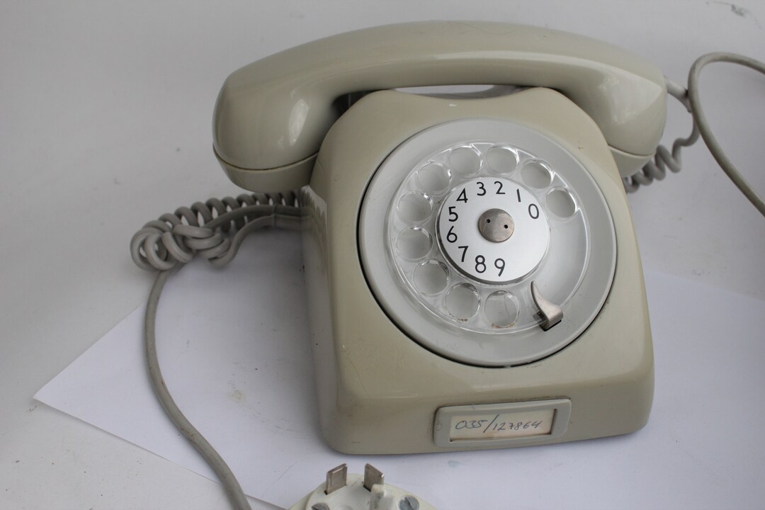 Vintage 1970s Grey Telephone Rotary Swedish by Eriksson LM in Working ...