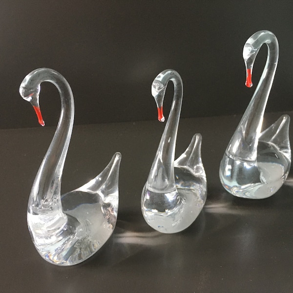 Clear Glass Swan - Etsy