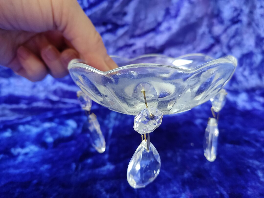 Italy 50s Set 2 Pcs Venetian Glass Сrystal Parts Chandelier Bobeche ...