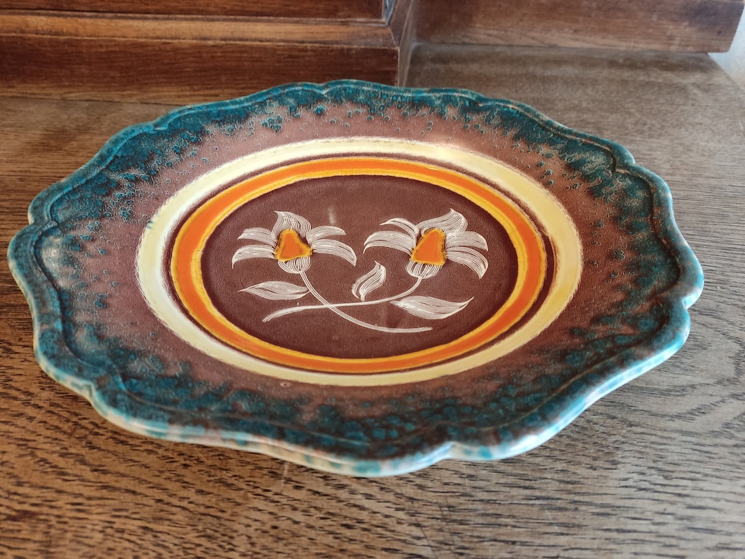 Vintage Zell AM Harmersbach Pottery Bowl Germany Farm Bowl Folk Floral ...