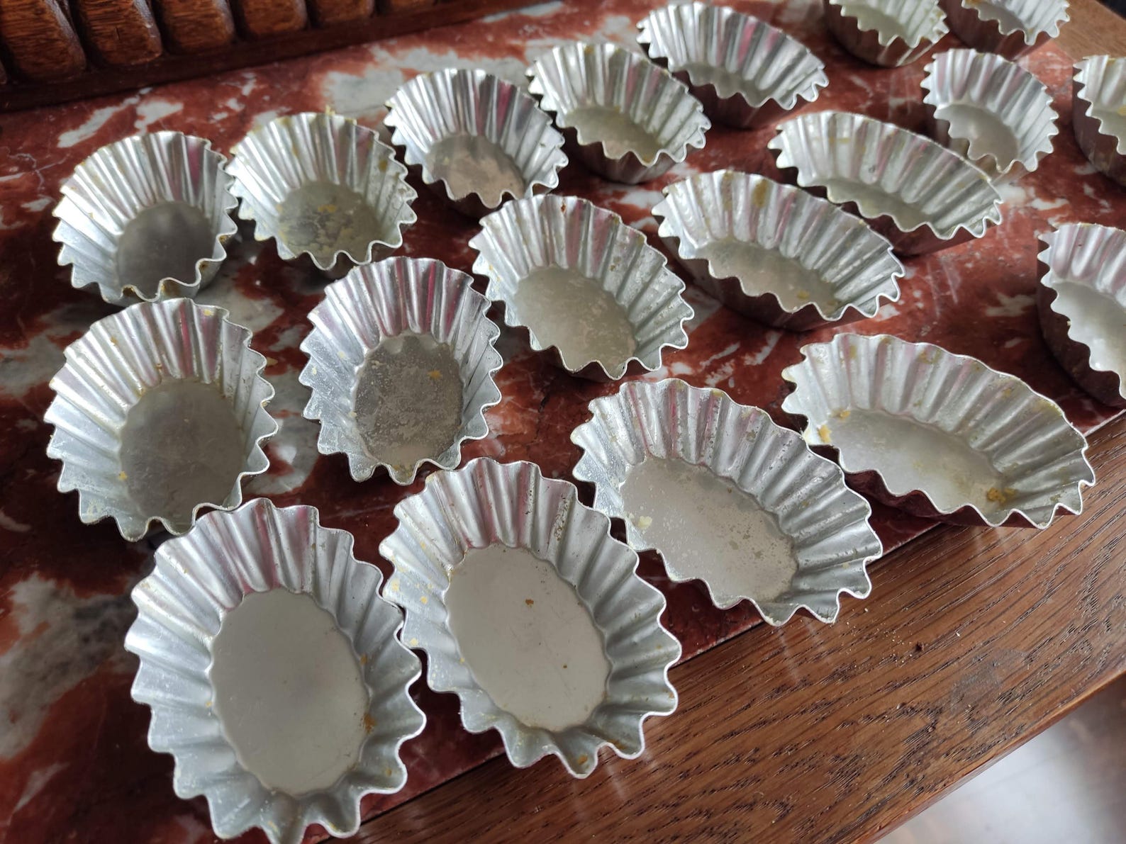 Vintage Set 20 Pcs. Aluminium Sandbakkel Cookie 2 Sets Biscuit Cake ...