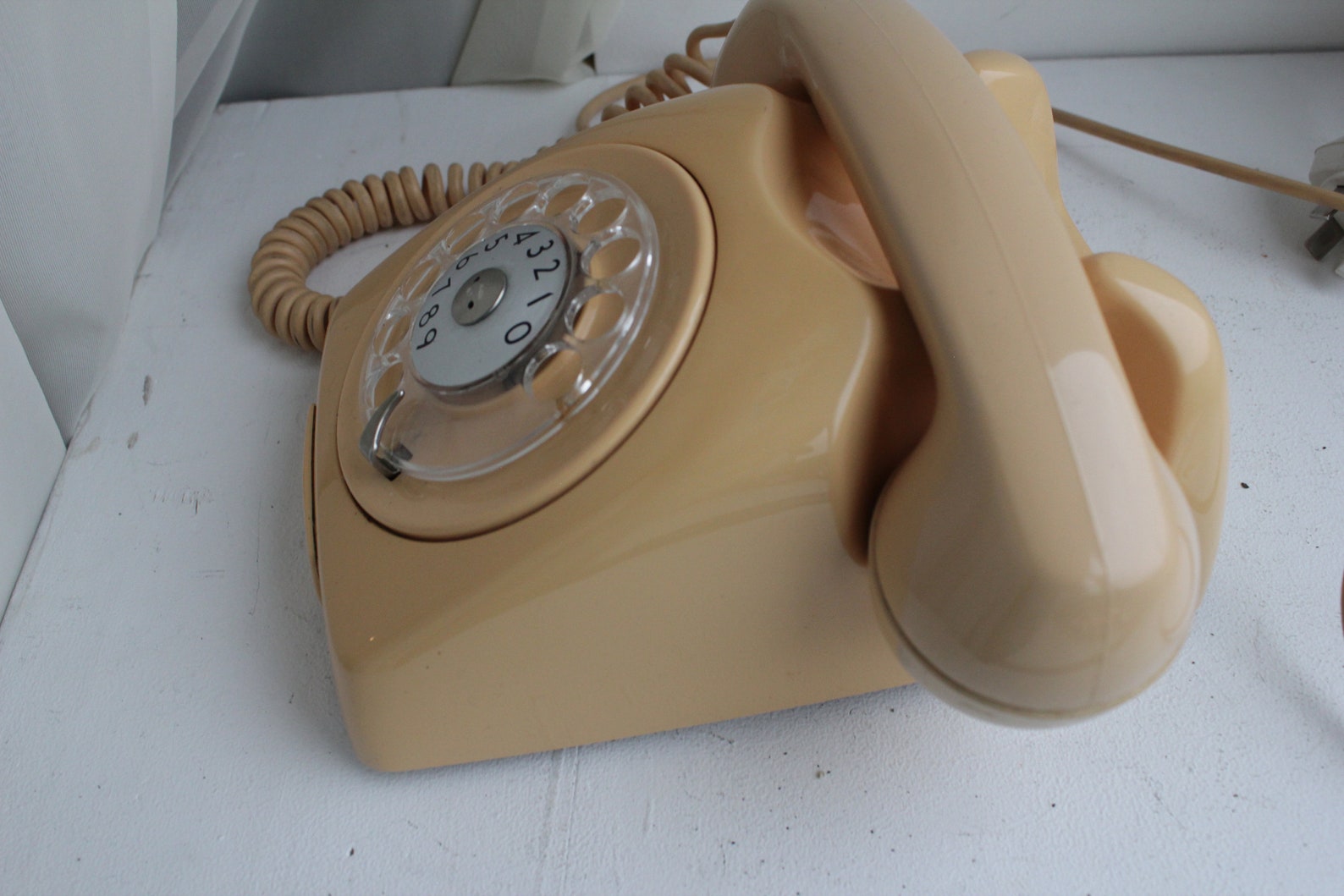 Vintage 1970s Ivory Telephone Rotary Swedish by Eriksson LM in Working ...