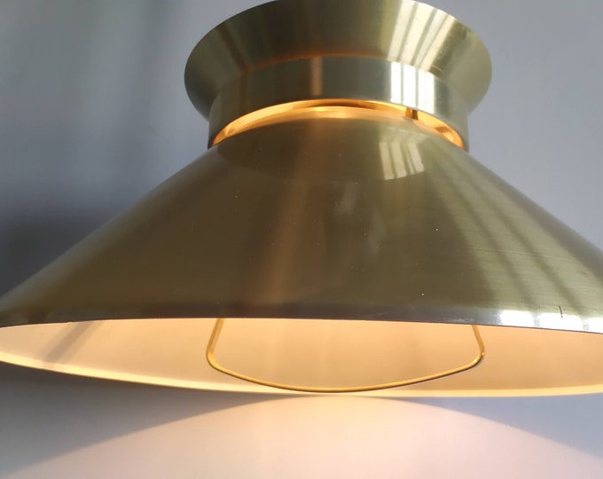 Danish Brass Lacquered rise and Fall Pendant Lamp / Hanging Light by ...