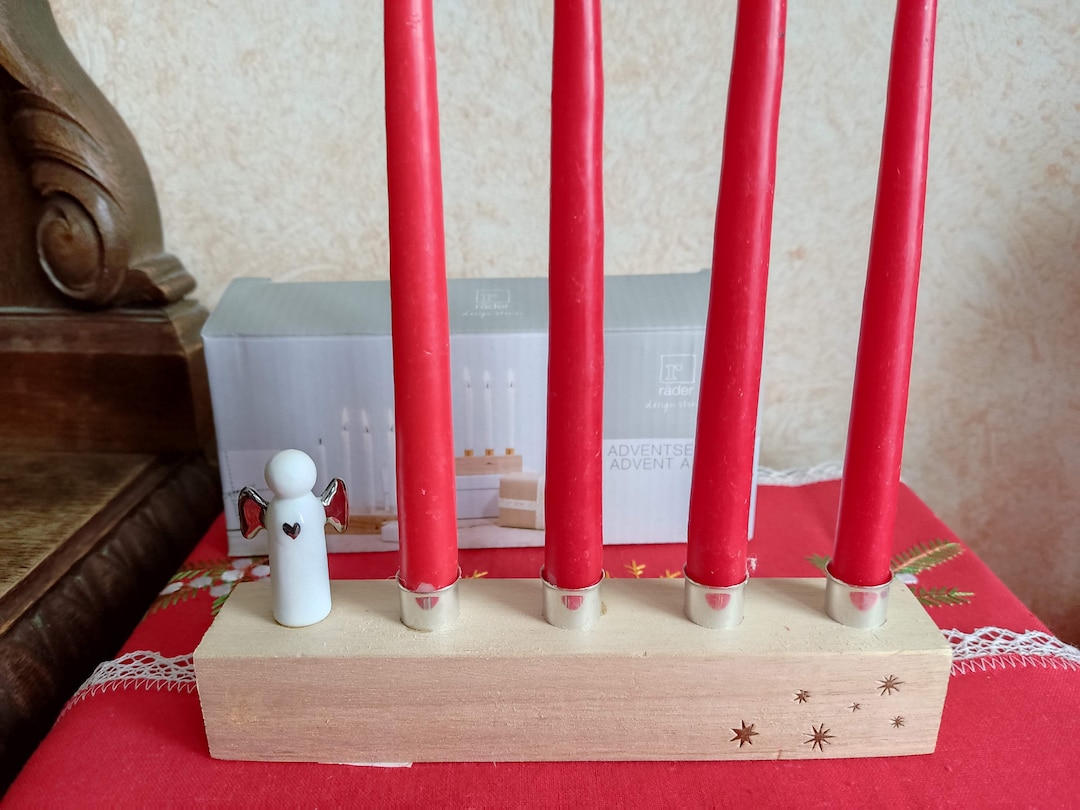 Vintage Räder Design Advent Candle Holder With Porcelain Angel - Etsy