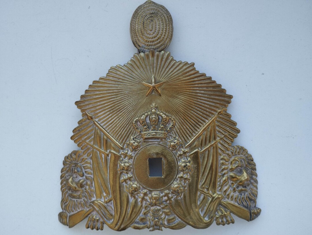 Vintage Old Old Brass Swedish Military Shako Infantry Plate, Cap ...