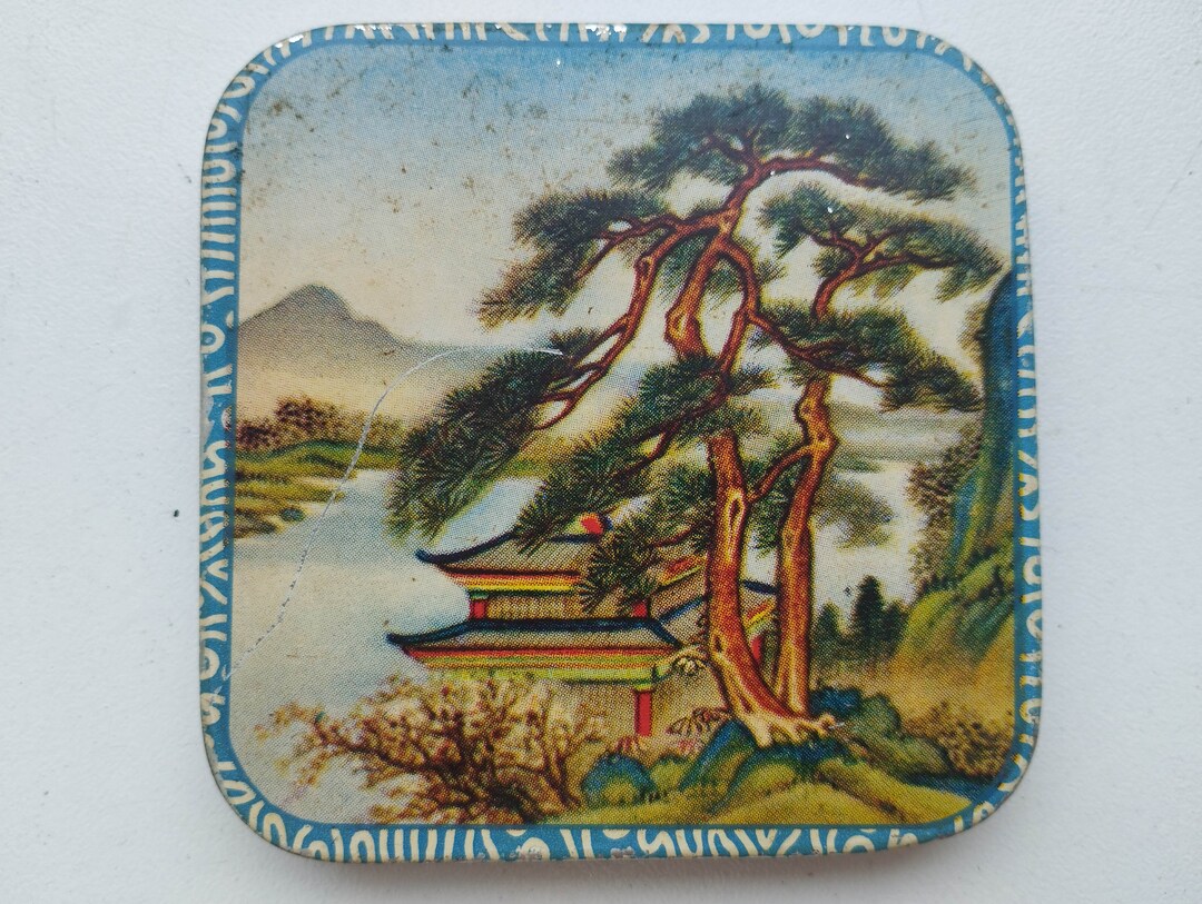 Vintage Tin Box China Shanghai Tea Branch - Etsy