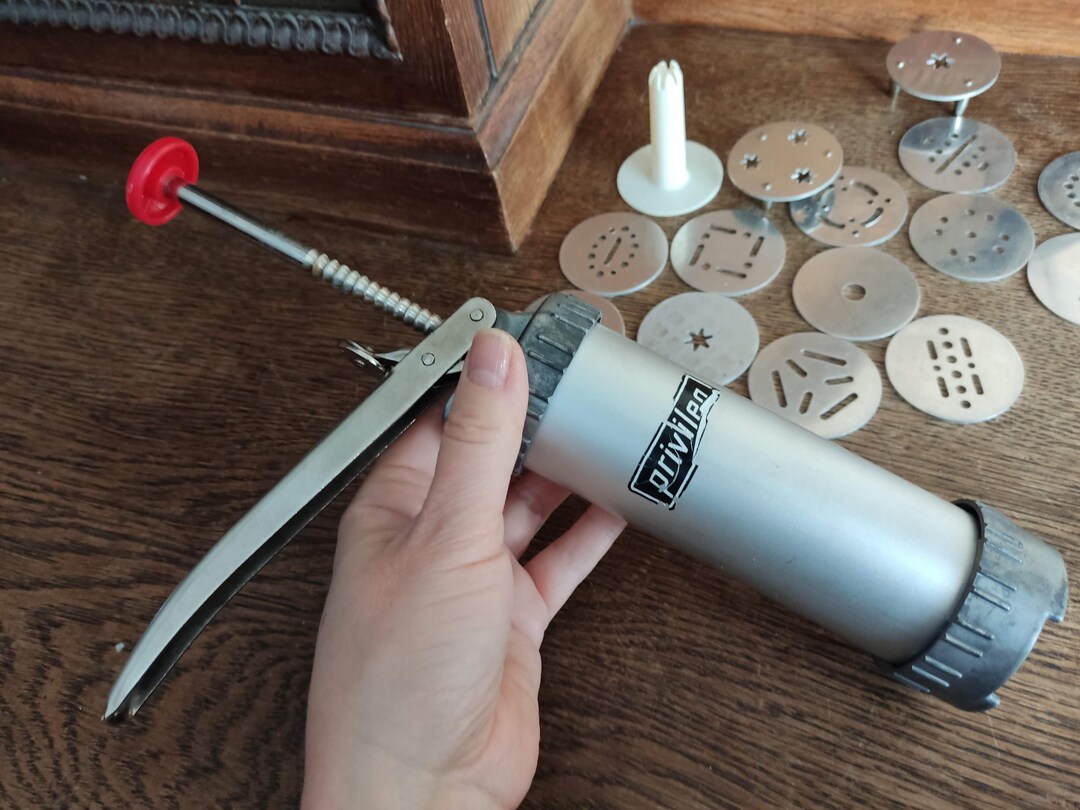 Vintage Germany Mid Century Aluminum Cookie Press Cake Maker Bakery ...