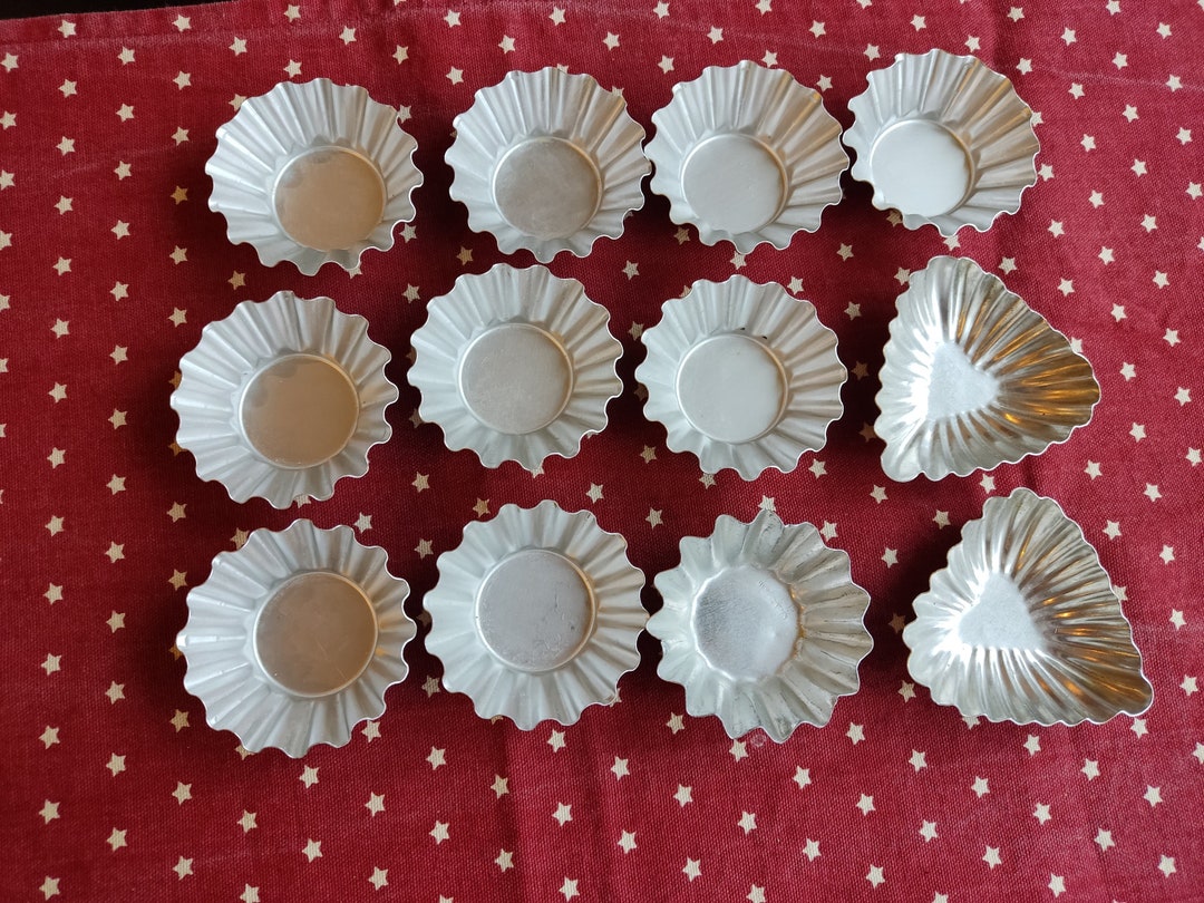 Vintage Set 12 Pcs. Aluminium Sandbakkel Cookie Biscuit Cake Molds ...