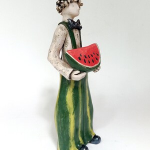 The Watermelon Boy, Ceramic Sculpture, Art Sculpture, Clay Figurine ...