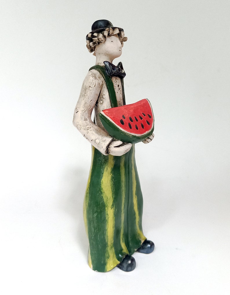 The Watermelon Boy, Ceramic Sculpture, Art Sculpture, Clay Figurine ...