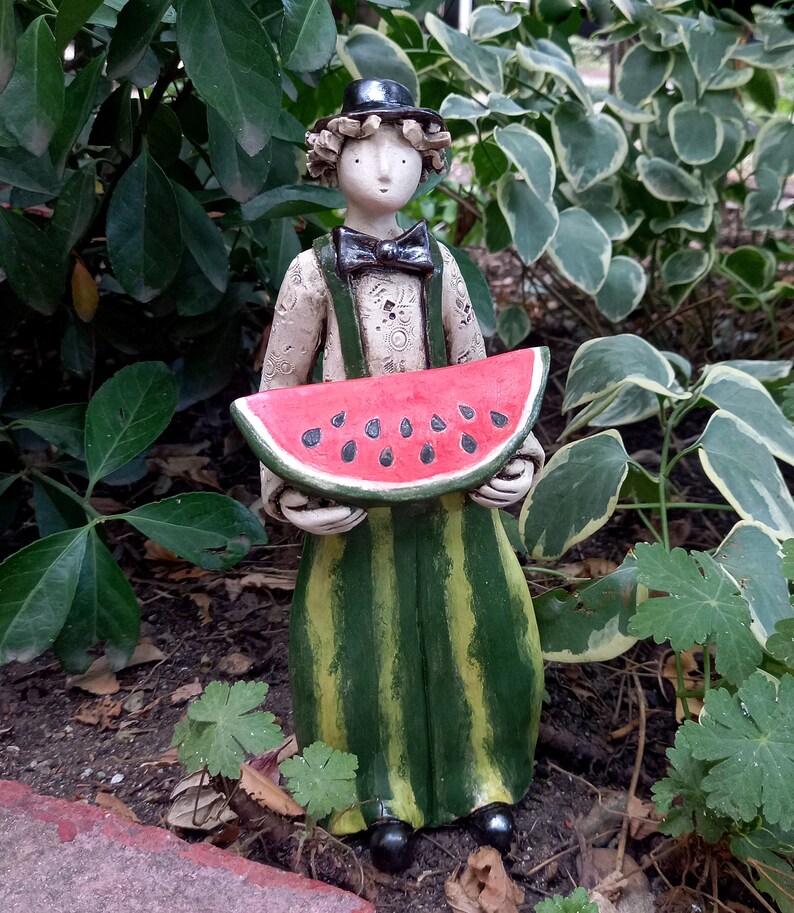 The Watermelon Boy, Ceramic Sculpture, Art Sculpture, Clay Figurine ...
