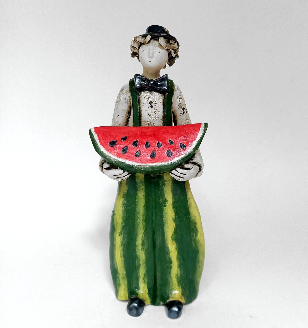The Watermelon Boy, Ceramic Sculpture, Art Sculpture, Clay Figurine ...